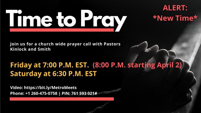 Weekly Church-wide Prayer Call - Metropolitan Seventh-day Adventist Church